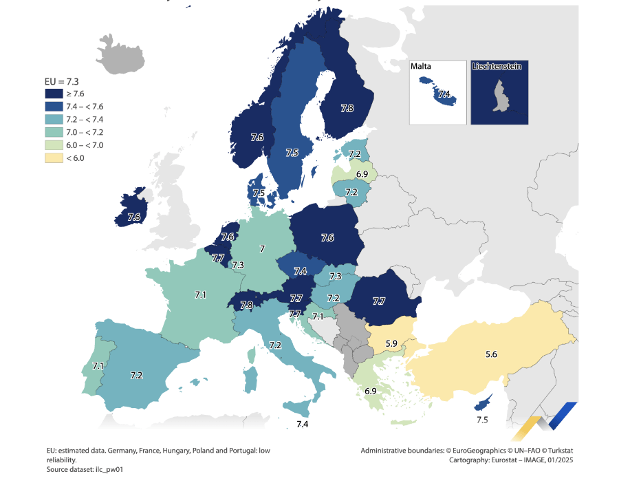 What EU country had the highest life satisfaction rating in 2023 ...